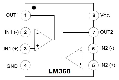 LM358 Dual Op-Amp IC (pack of 2) | DaakyeTech